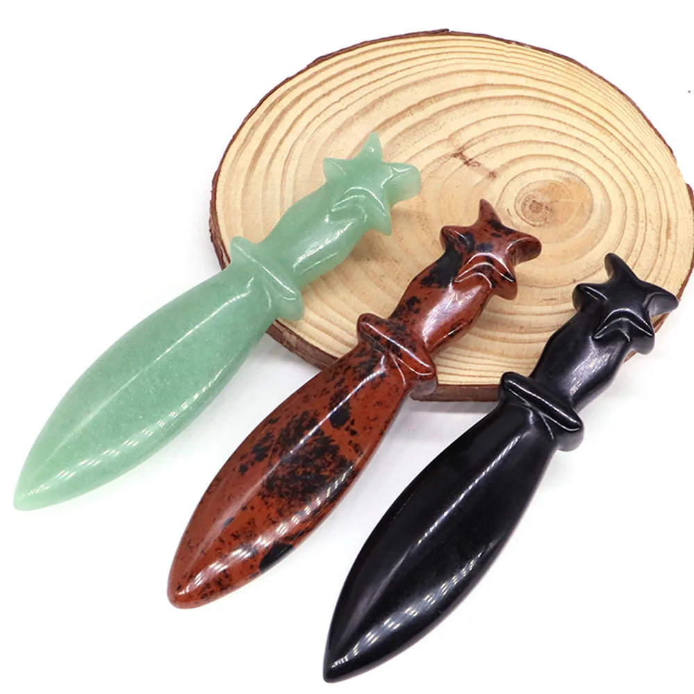 4.7" Crystal Dagger Natural Reiki Healing Stone Quartz Knife Energy ...