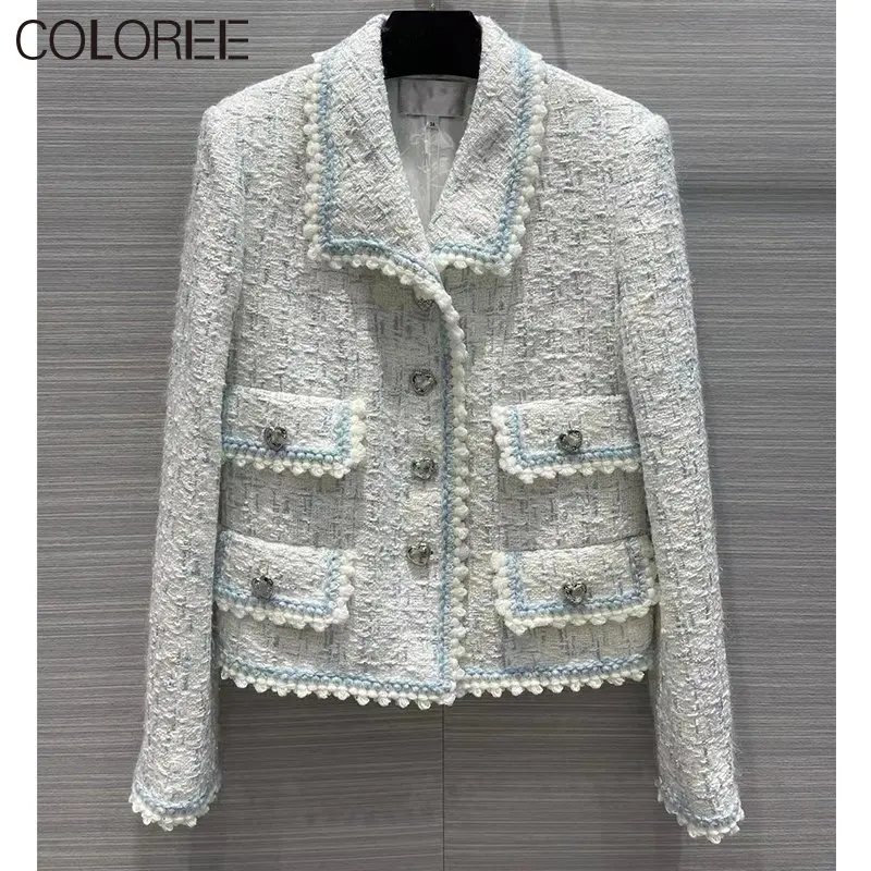 Brand-Designers-Winter-Clothes-Women-Elegant-White-Blue-Patchwork-Tweed ...