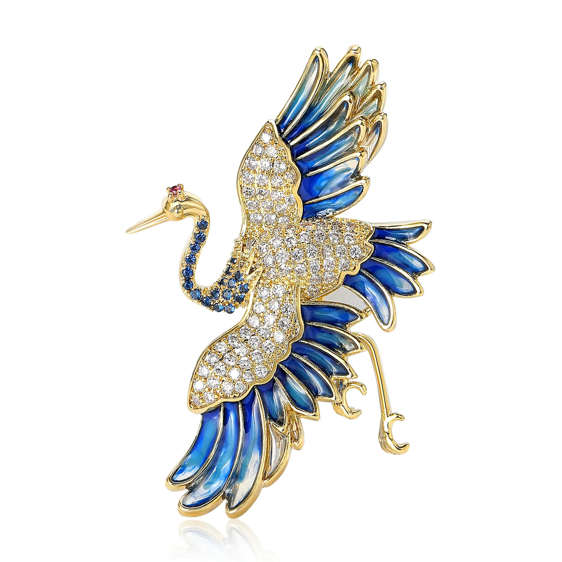 1Pc Exquisite Crane Brooch for Men Women Fashion Animal Brooches Pins ...