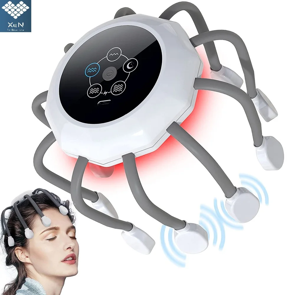 Electric-Scalp-Massager-Head-Massager-Red-Light-Therapy-Vibrator ...