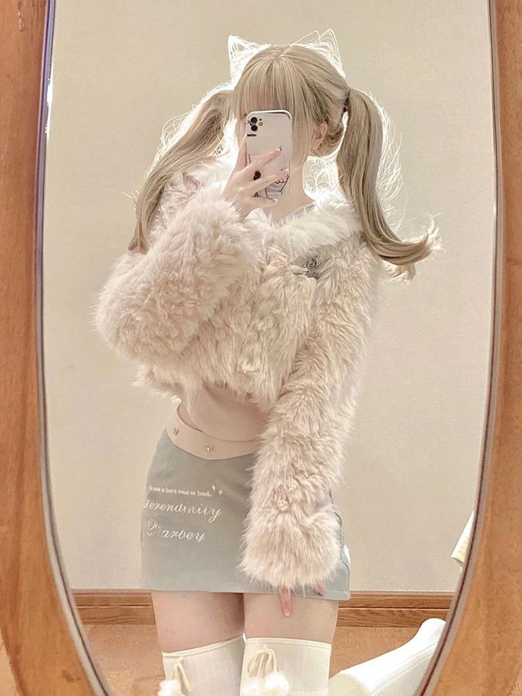 Conjunto-de-casaco-de-pele-quente-e-mini-saia-estilo-japon-s-colete ...