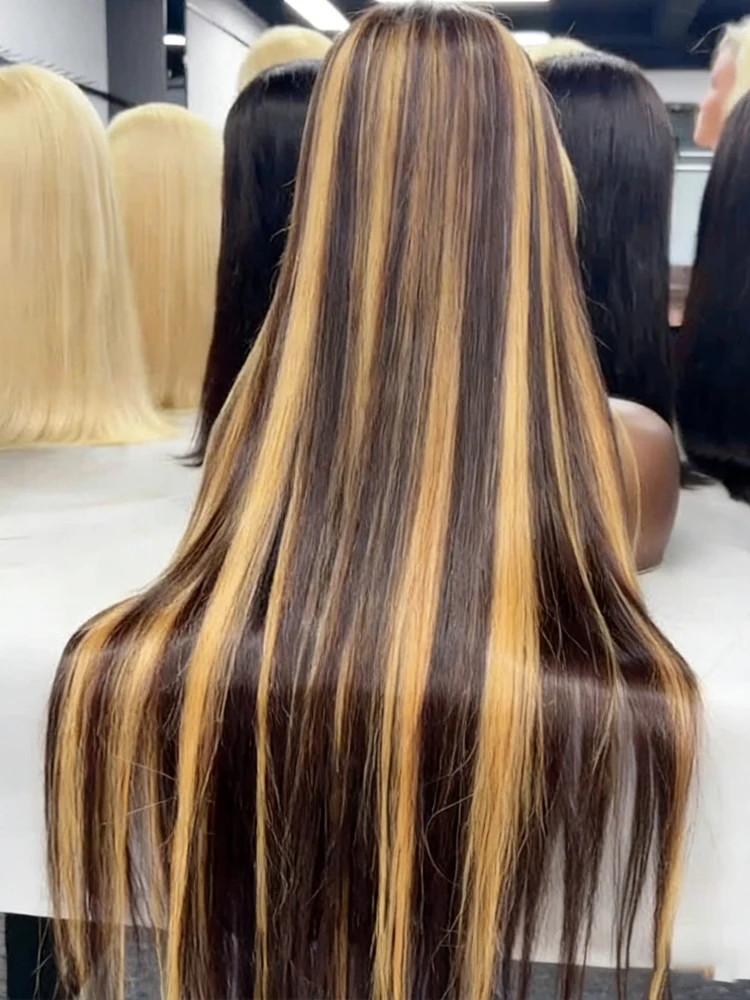 250% Density 1B/30 Highlight Omber Brown Colored Wigs Human Hair 30 ...