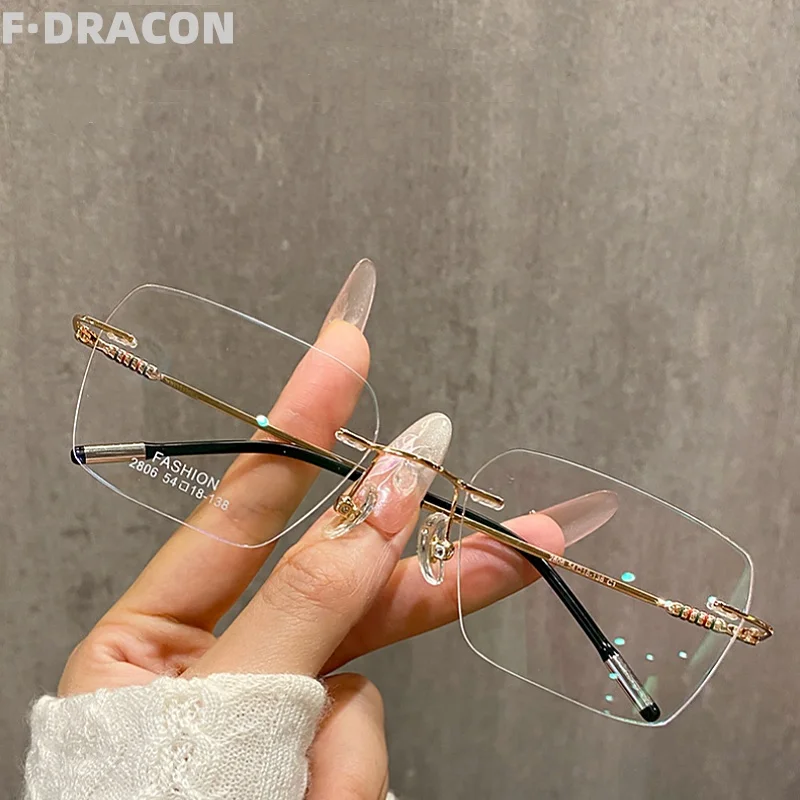 New Ultra Light Frameless Men's Eyeglass Frame Business Square ...