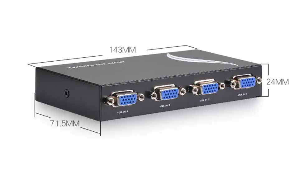 Répartiteur Vga 4 En 1, Convertisseur Vidéo, 4 Ports, 1920x1440, Câble ...