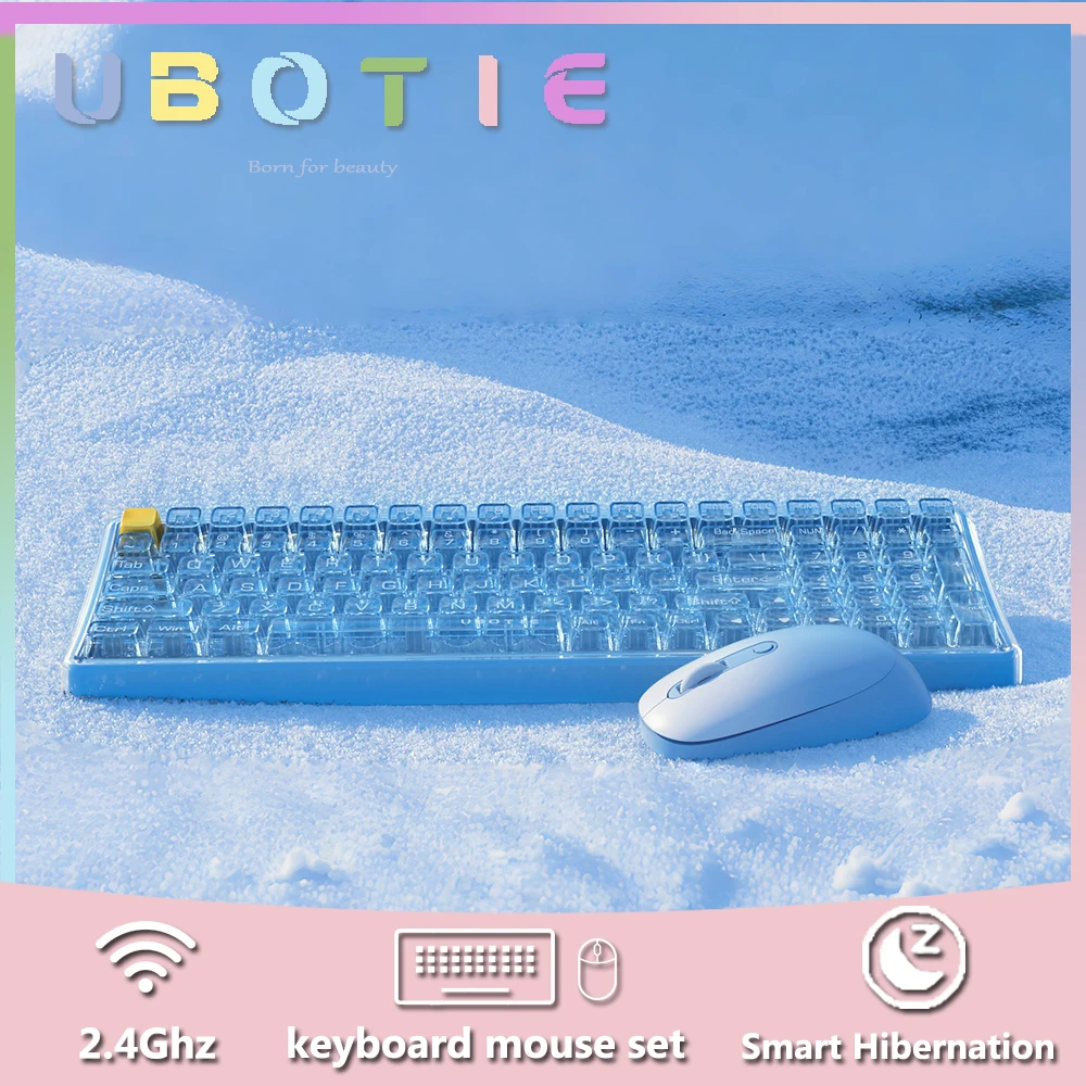 UBOTIE-Transparent-Wireless-Keyboard-and-Mouse-Combo-with-Number-Pad ...