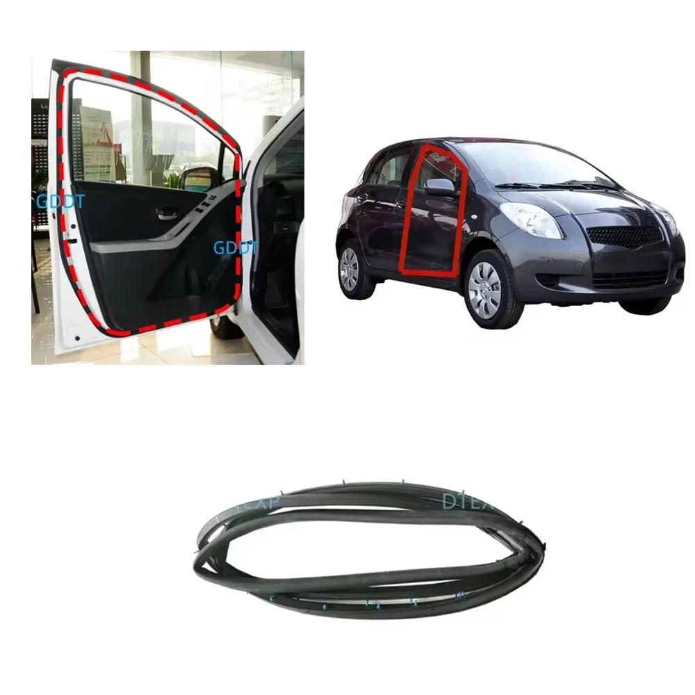 1 Pcs Door Rubber Seal with Clips for Toyota Yaris 5 Door Only X090 ...