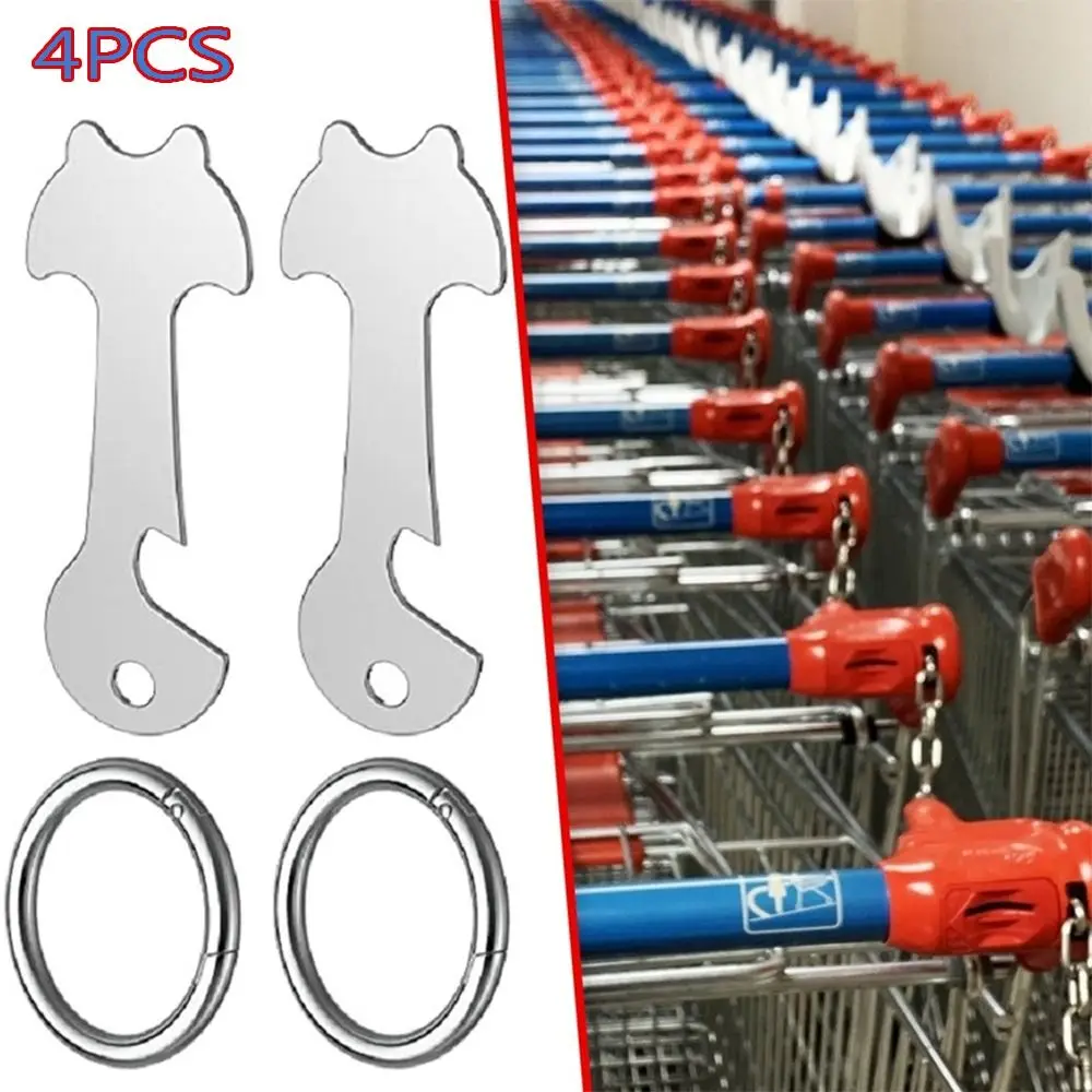 4PCS-Durable-Stainless-Steel-Shopping-Cart-Beer-Opener-Shopping-Trolley ...