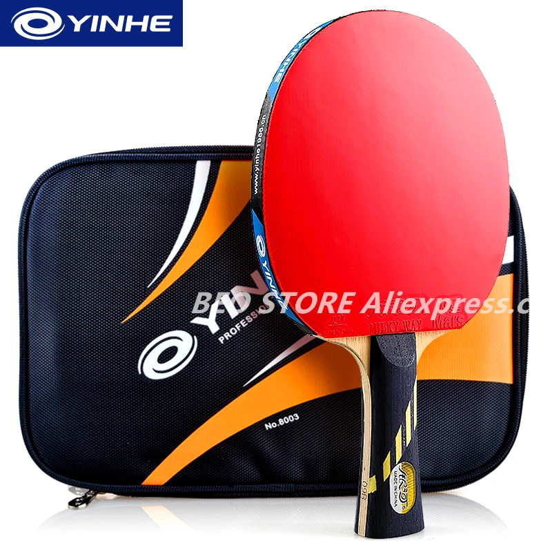 YINHE 9 Star Racket Galaxy 5 wood+2 carbon OFF++ pips in rubber table ...