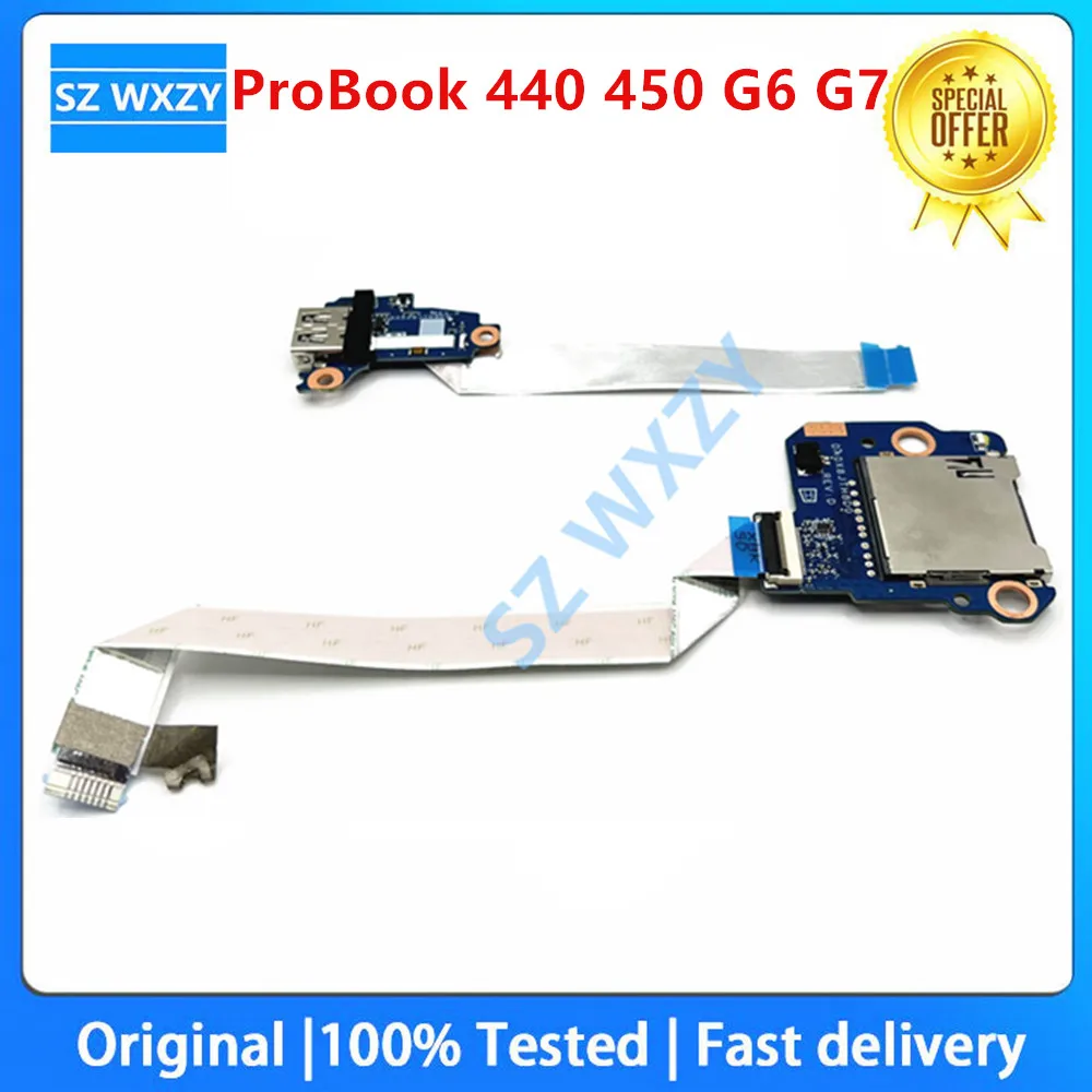 For ProBook 440 450 G6 G7 Laptop SD Card Reader USB Switch Button Board ...