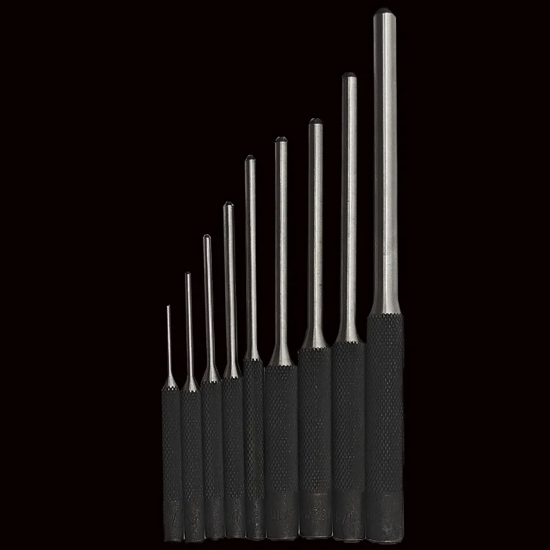 9Pcs-Steel-Multi-Size-Round-Head-Pins-Punch-Set-Grip-Roll-Pins-Punch ...