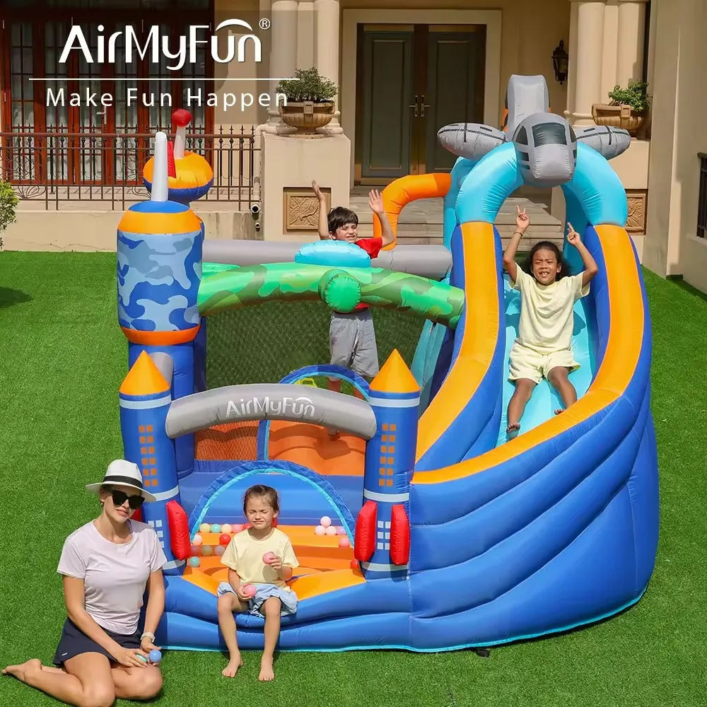 AIRMYFUN-infl-vel-parque-de-divers-es-Castelo-foguete-avi-es-Casa-das ...