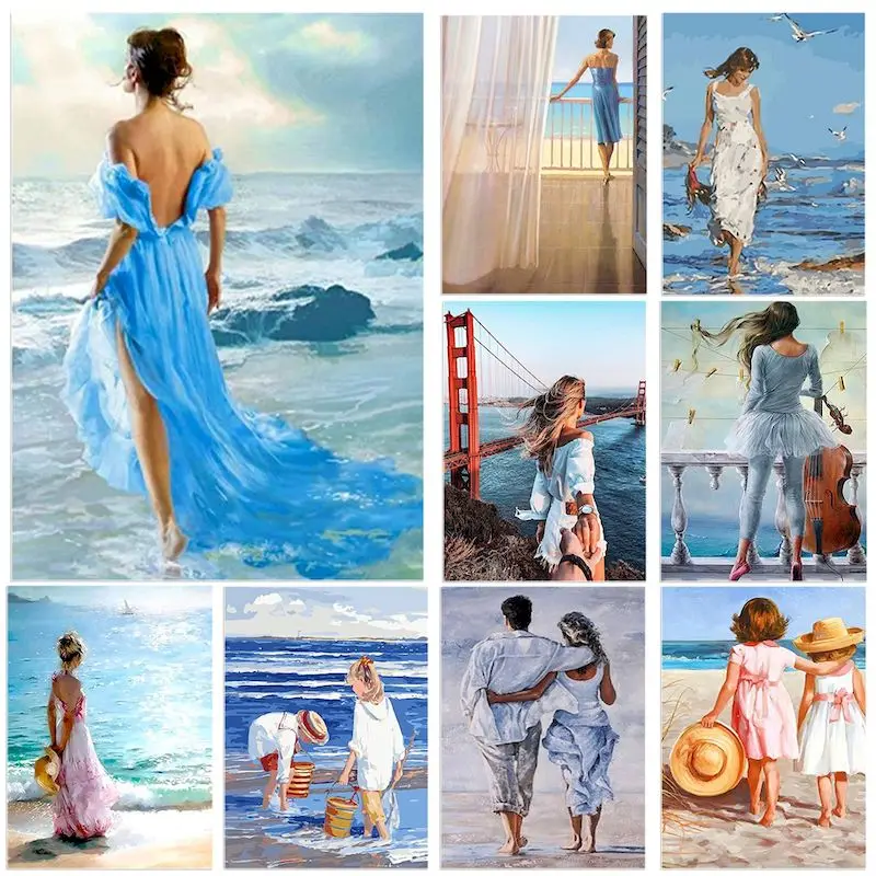 Look Up By Numbers|diy Seascape Paint By Numbers Kit For Kids & Adults ...