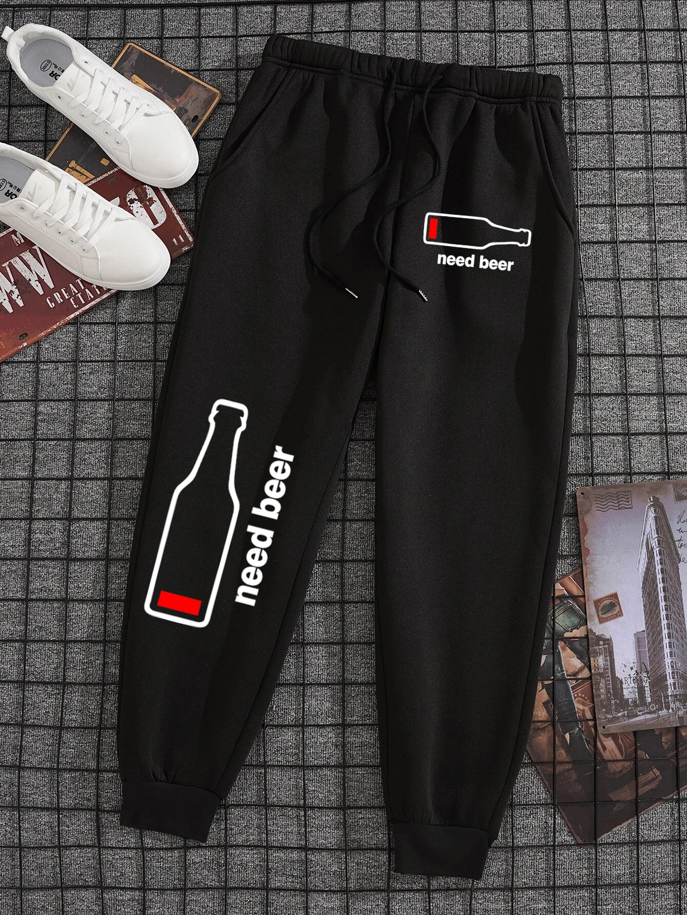 Need-Beer-Letter-Prints-Men-Women-Sweat-Pants-Baggy-Long-Pants-Fitting ...