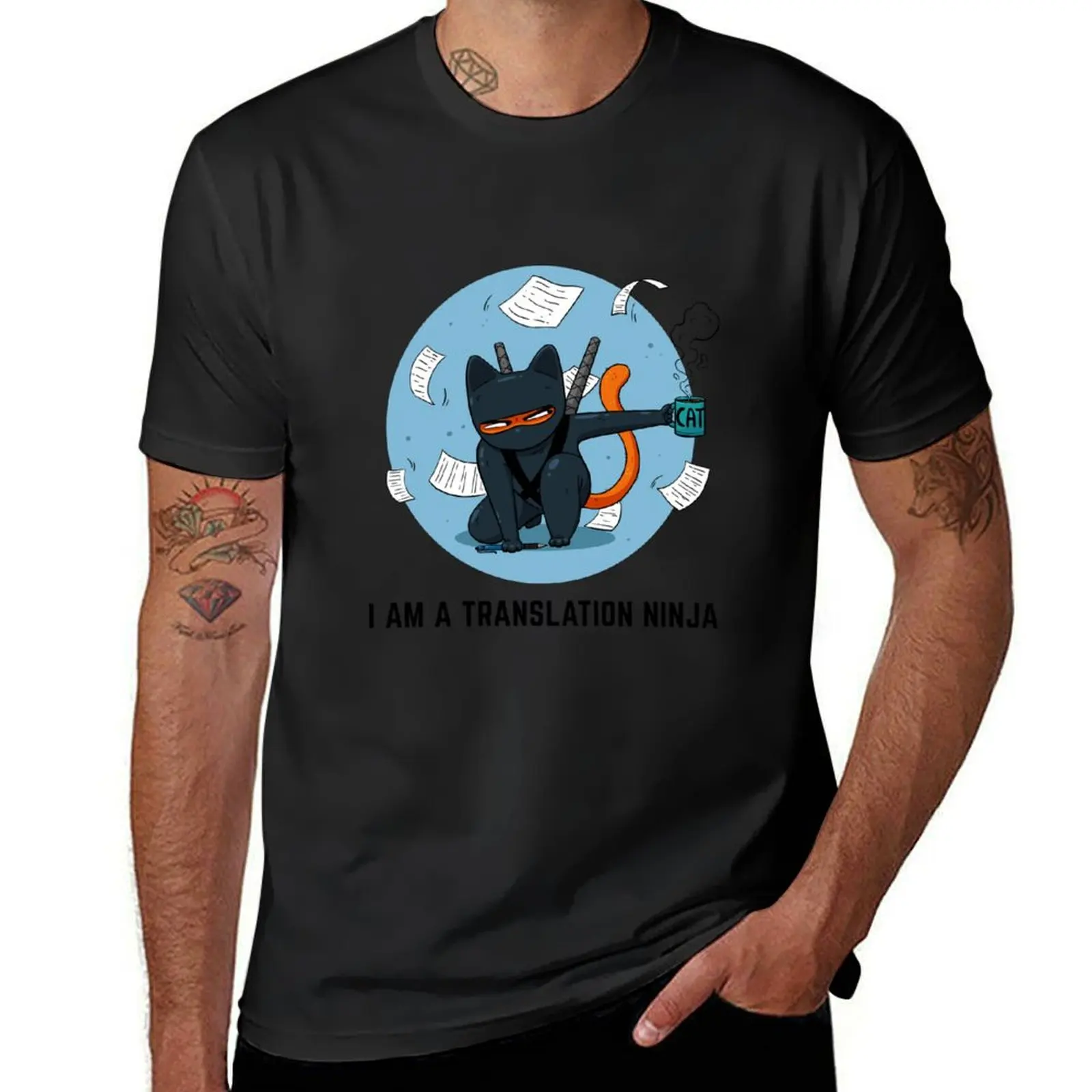 Blue-Ninija-cat-with-a-cup-of-coffee-I-am-a-translation-ninja-T-Shirt ...