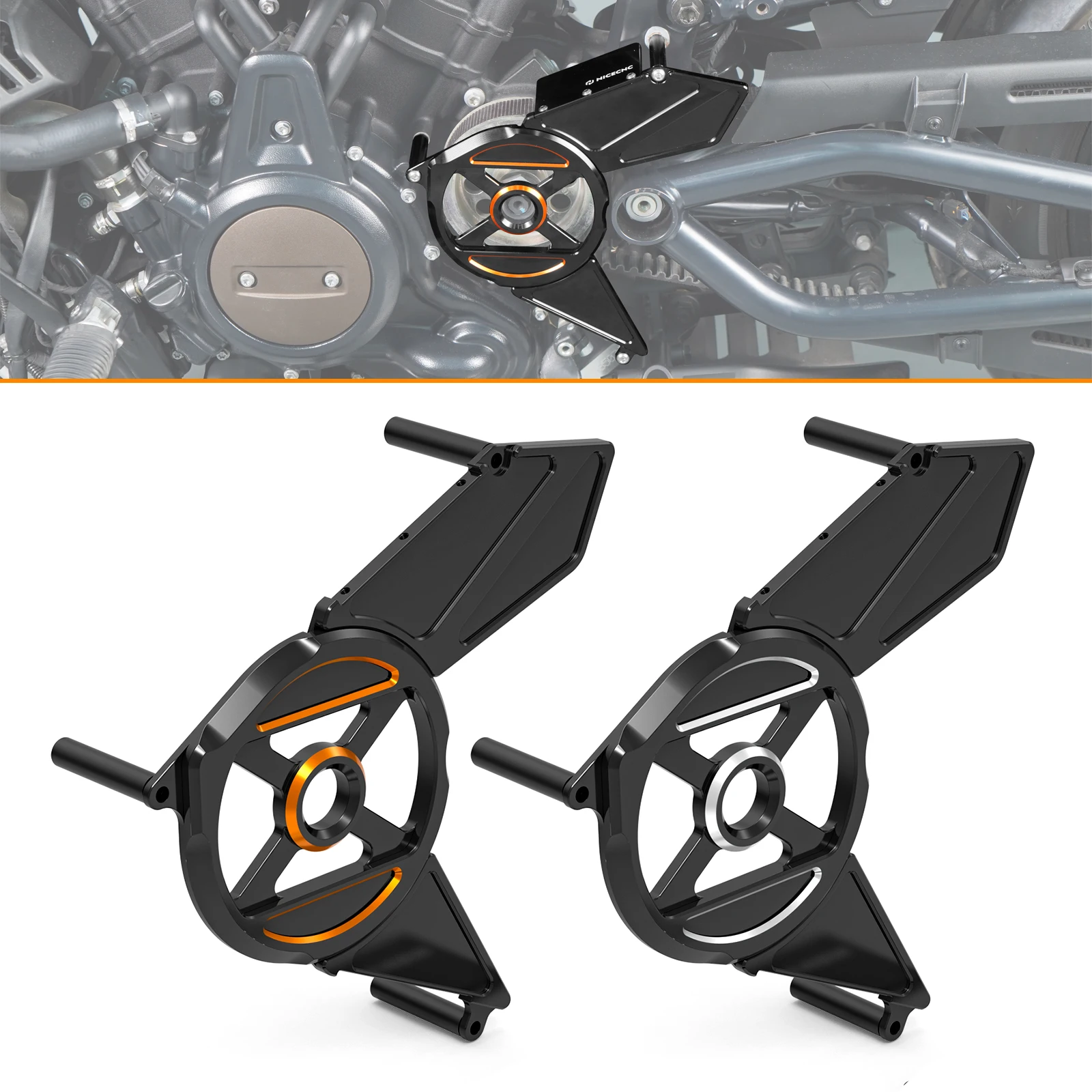 Motorcycle Pulley Cover Sprocket Guard Cover for Harley Sportster S ...