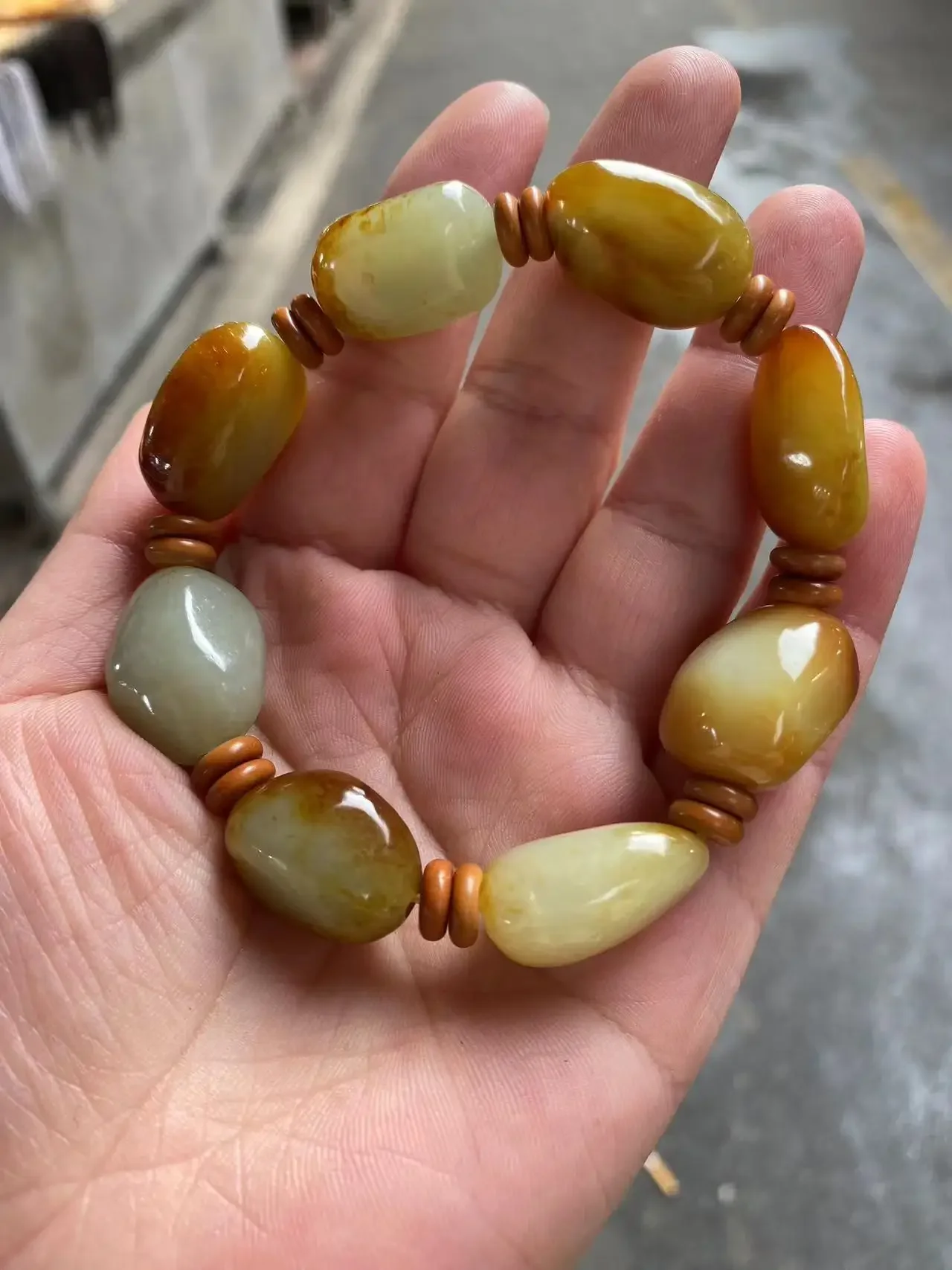 high-quality-Natural-Hetian-Jade-yellow-White-Jade-Beads-Original-Stone ...