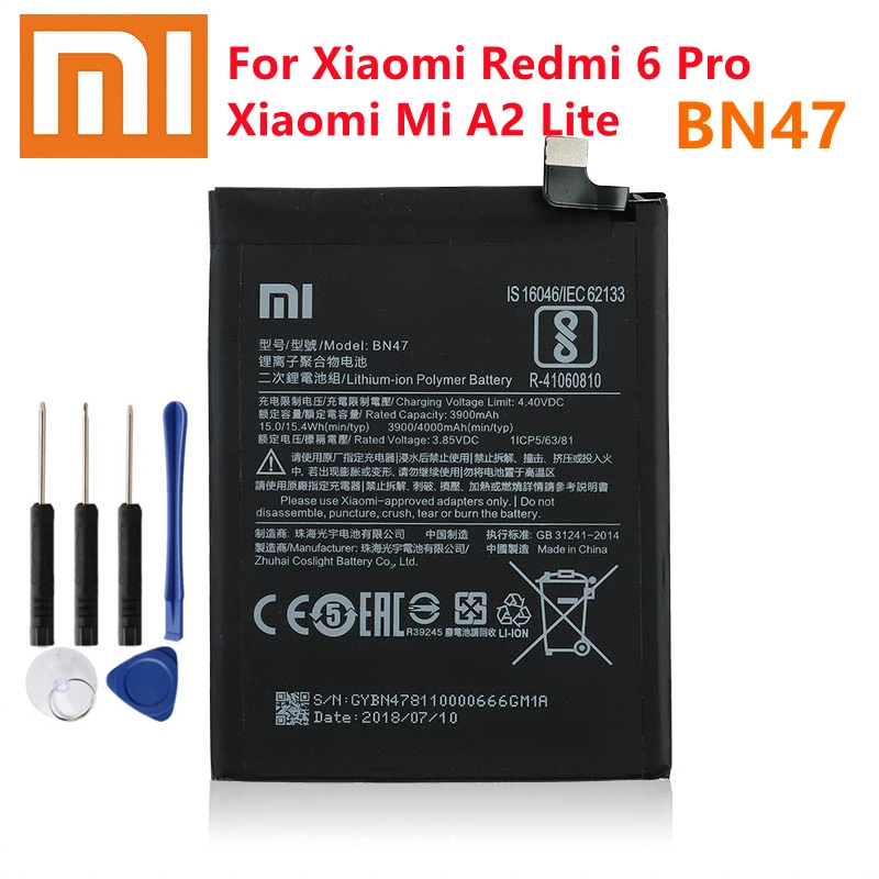 Xiao mi 100% Original BN47 4000mAh Battery For Xiaomi Mi A2 Lite/Xiaomi ...