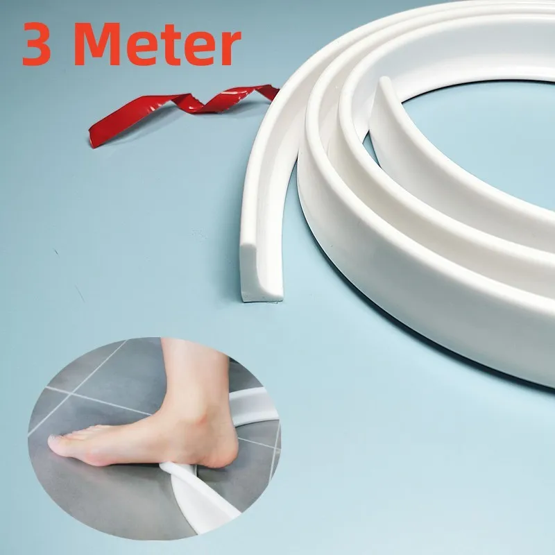 Silicone-Bathroom-Water-Stopper-Self-Adhesive-Bendable-Non-slip-Dry-and ...