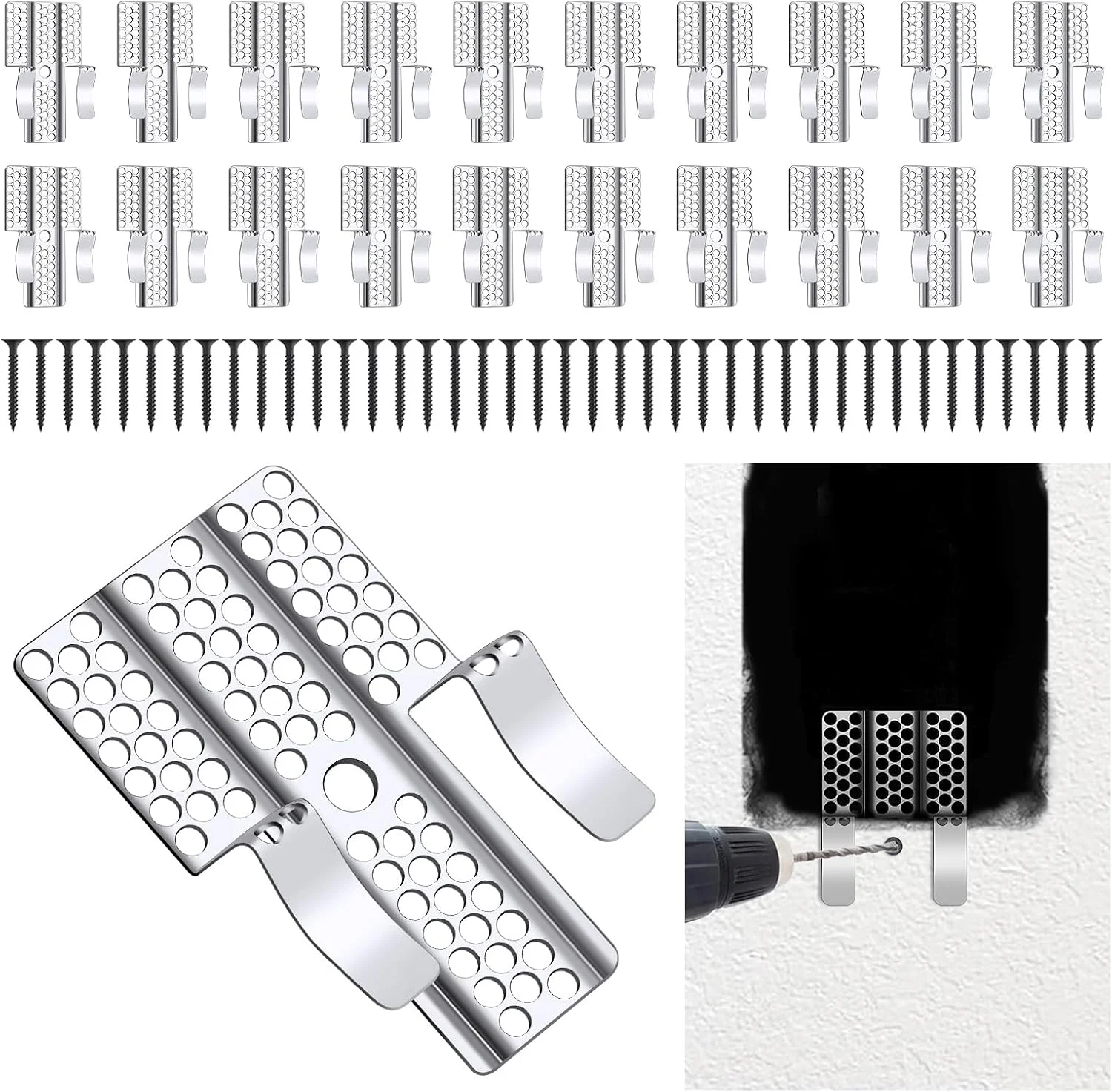 Gipsplaten Reparatie Clips Muur Patch Kit met Schroeven voor 1/2 Inch ...