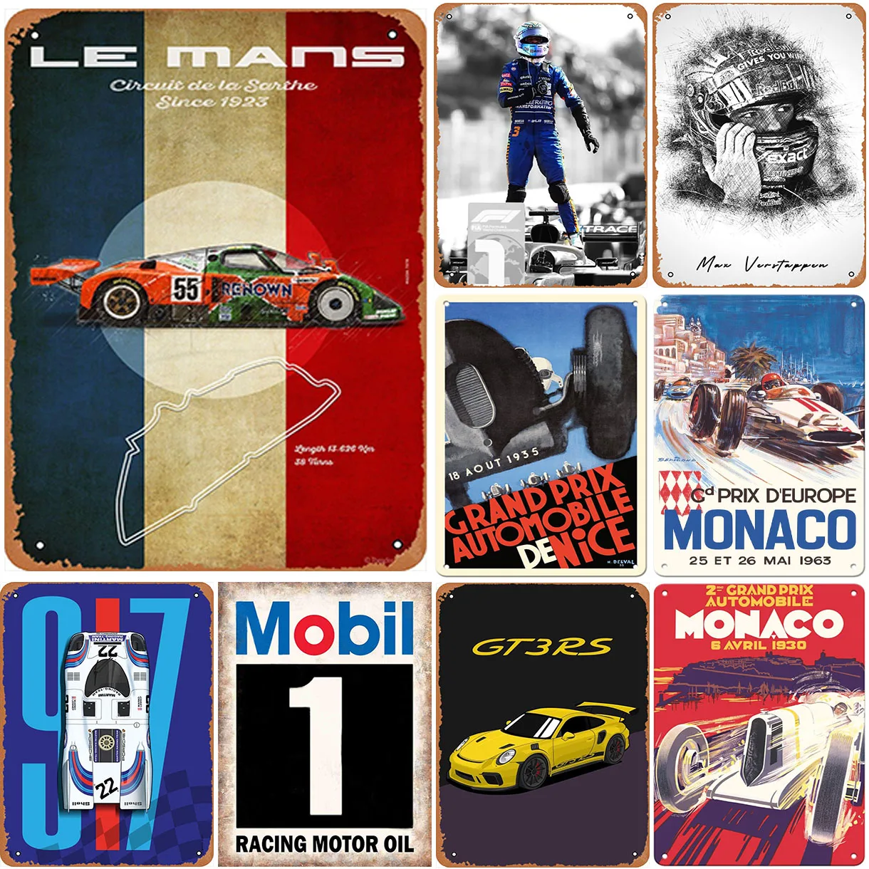 Monaco-Car-Racing-Metal-Tin-Signs-Wall-Art-Posters-Plaque-Sign-Vintage ...