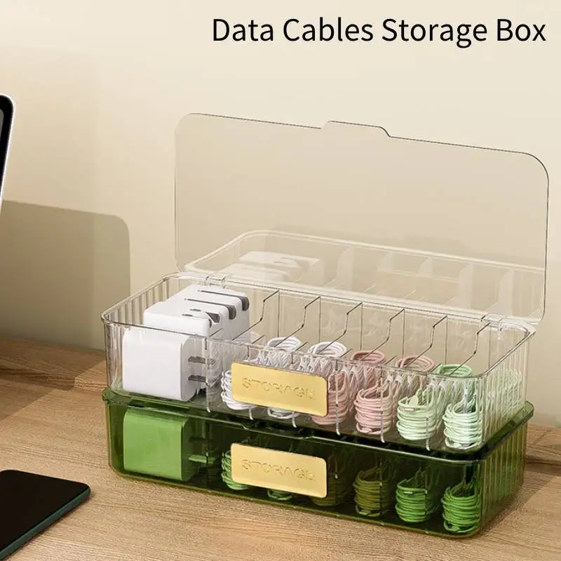 7-Grids-Data-Cables-Organizer-Charger-Cord-Storage-Box-Home-Reusable ...