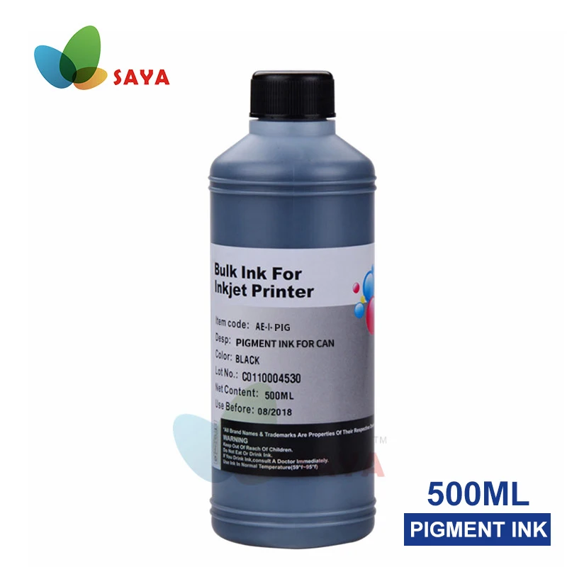 500ml-Black-Pigment-ink-for-Canon-inkjet-Printer-ink-Waterproof-CISS ...