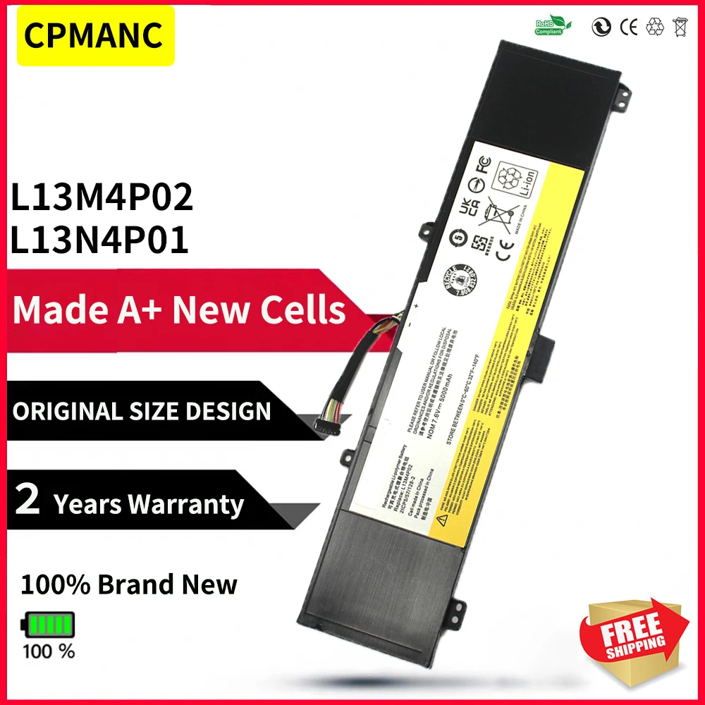 CPMANC New L13M4P02 L13N4P01 Laptop Battery For Lenovo Y50-70 Y70-70 ...