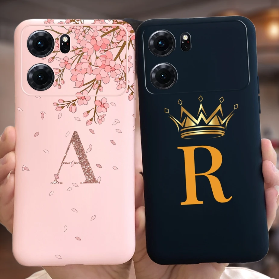 For-Oppo-A77-5G-Case-CPH2339-Cute-Crown-Letters-Cover-Soft-TPU-Phone ...