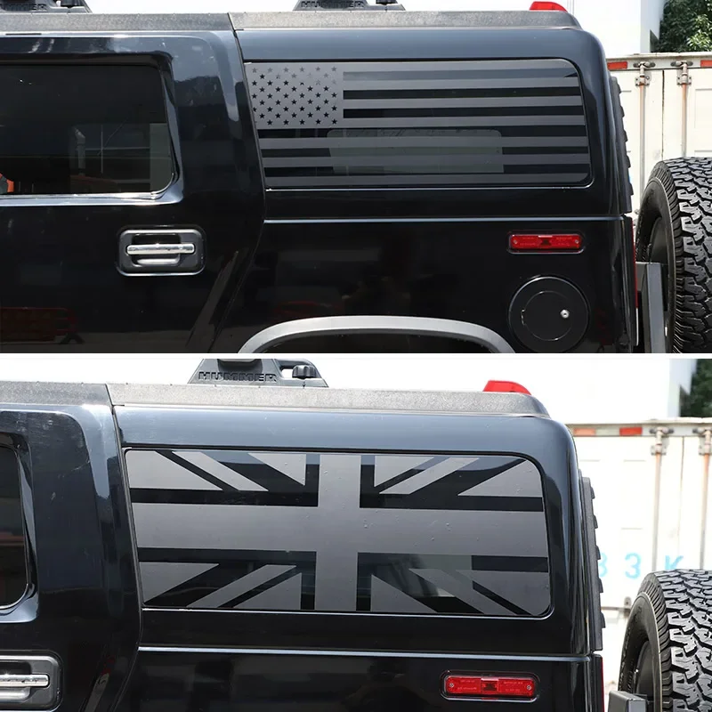 For-Hummer-H2-2003-2009-H3-2005-2009-car-styling-Black-Car-Rear-Window ...