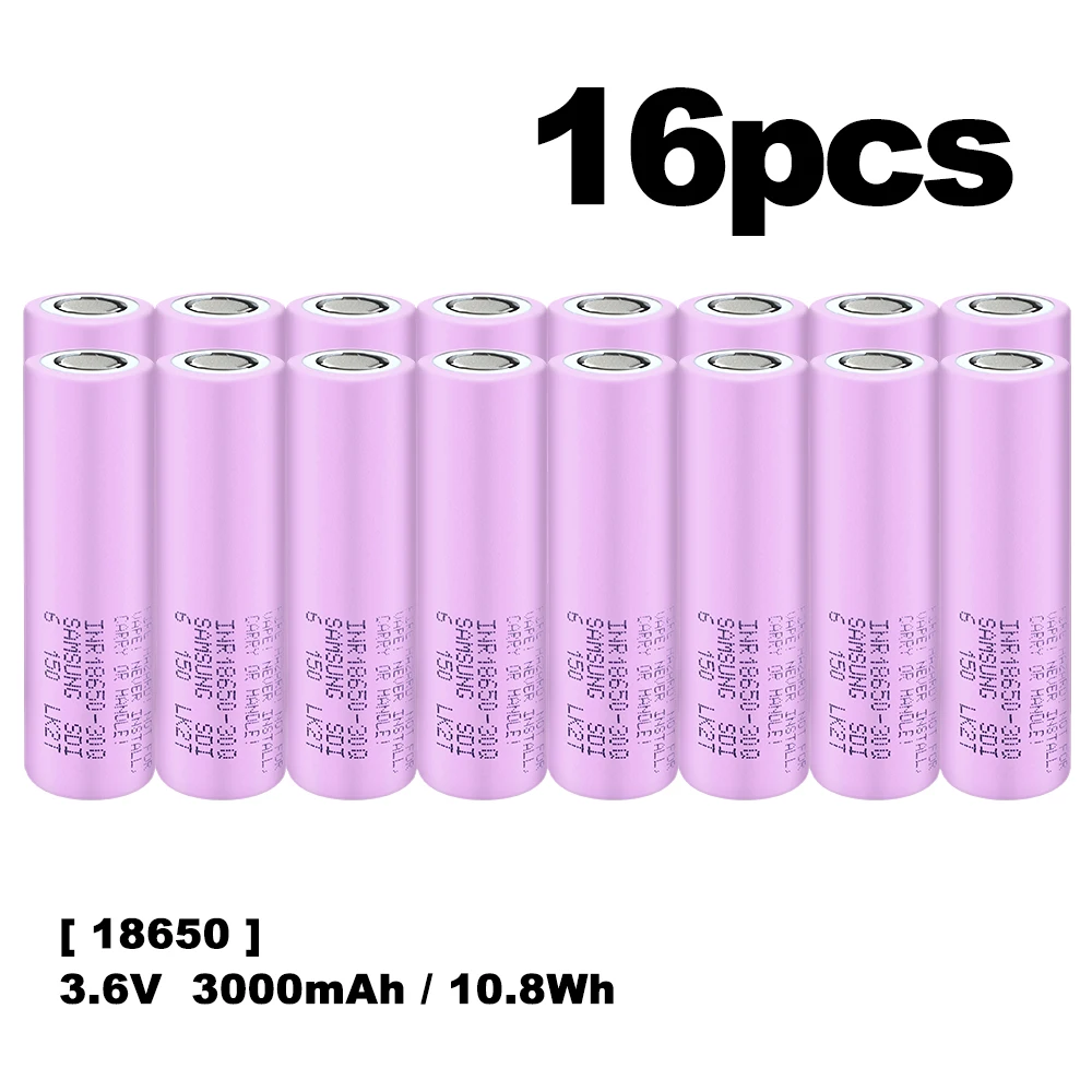 30Q-100-Authentic-18650-Battery-3-7V-3000mAh-Rechargeable-Flat-top-Cell ...