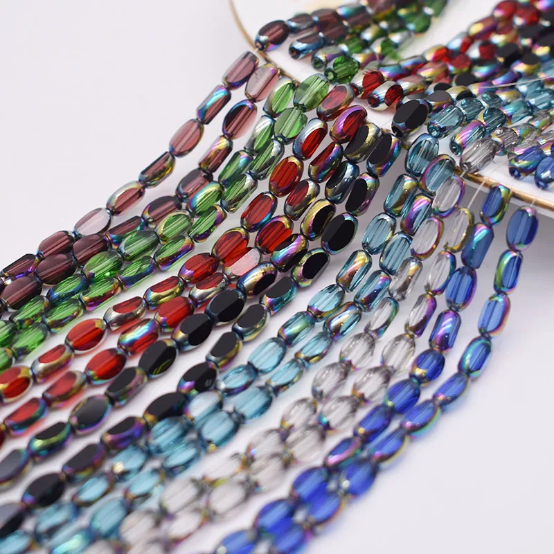 Color-4x7mm-50pcs-lot-Briolette-Oval-Glass-Beads-Plating-Color-Crystal ...