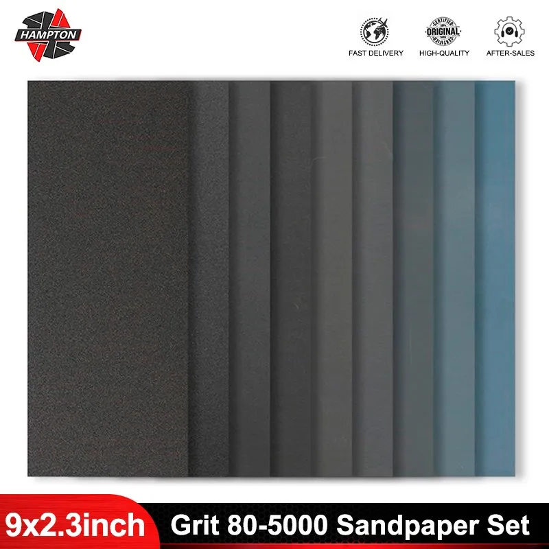 HAMPTON-14pcs-800-3000-Grit-Wet-Dry-Sandpaper-Waterproof-Sand-paper ...