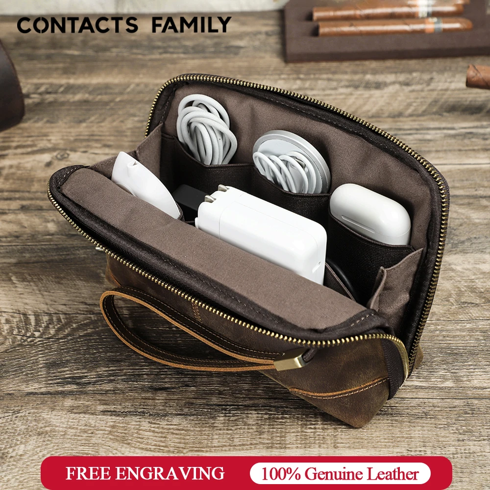 CONTACTS-FAMILY-Genuine-Leather-USB-Data-Cable-Storage-Handbag-Clutch ...