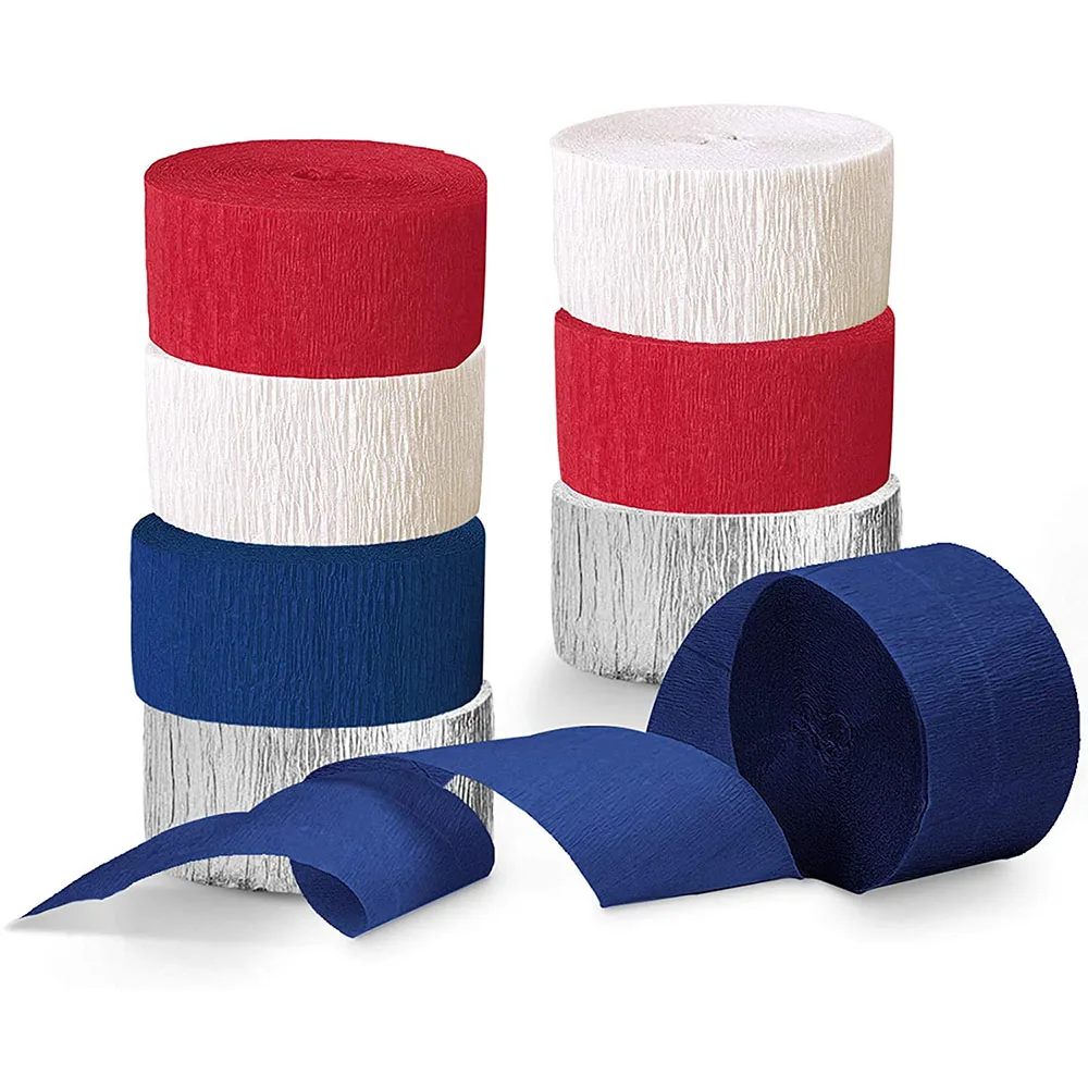 4-Rolls-Red-White-Navy-Blue-Silver-Crepe-Paper-Streamer-Rolls-Hanging ...