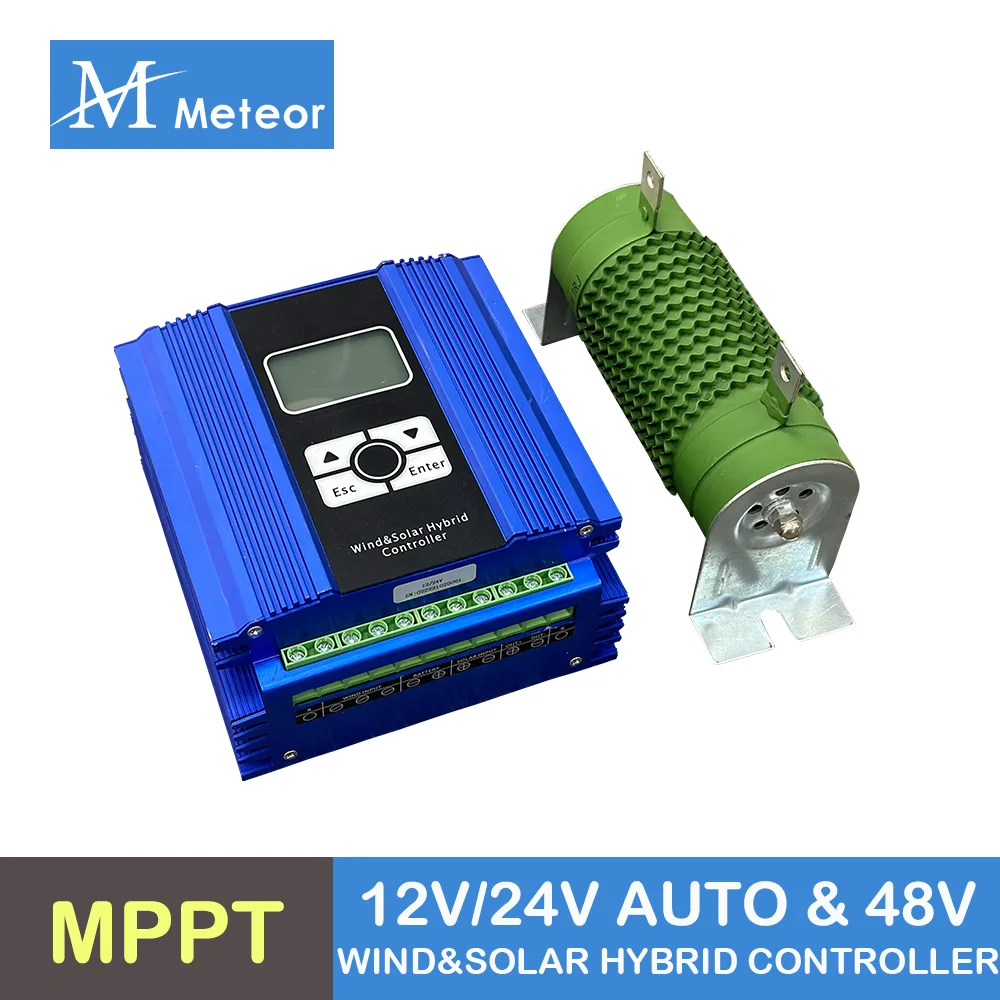 1000w 2000w 3000w Mppt Hybrid Controller Wind Solar Charger 12v 24v 48v With Dump Load Windmill ...