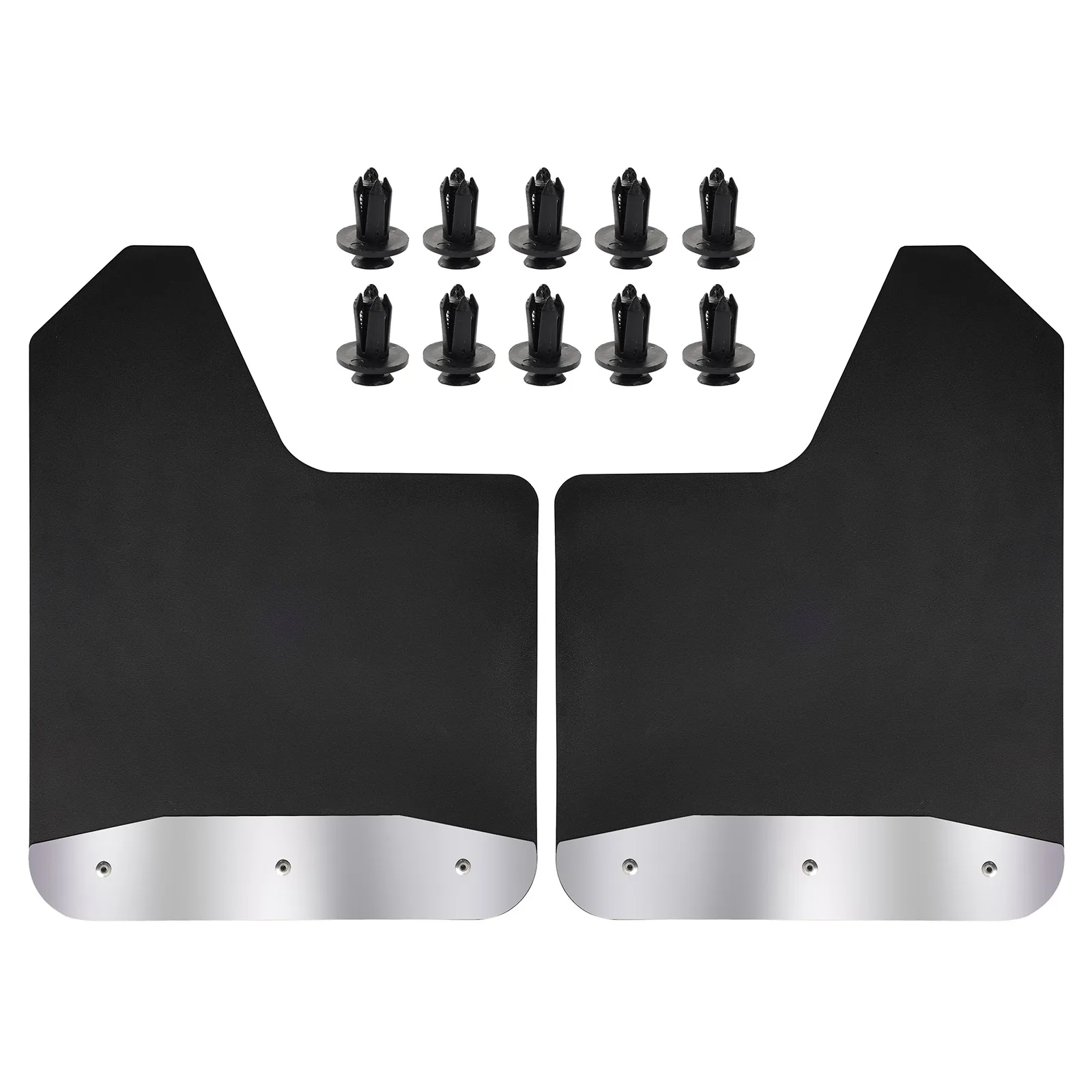 2pc Rally Universal Car Mud Flaps Stainless Steel Night Reflectors ...