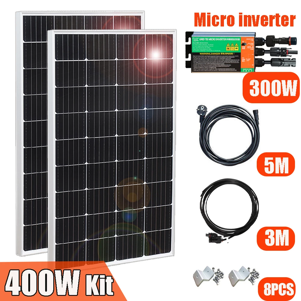 400w Rigid Solar Panel Photovoltaic Panel Plug And Play System For Home ...