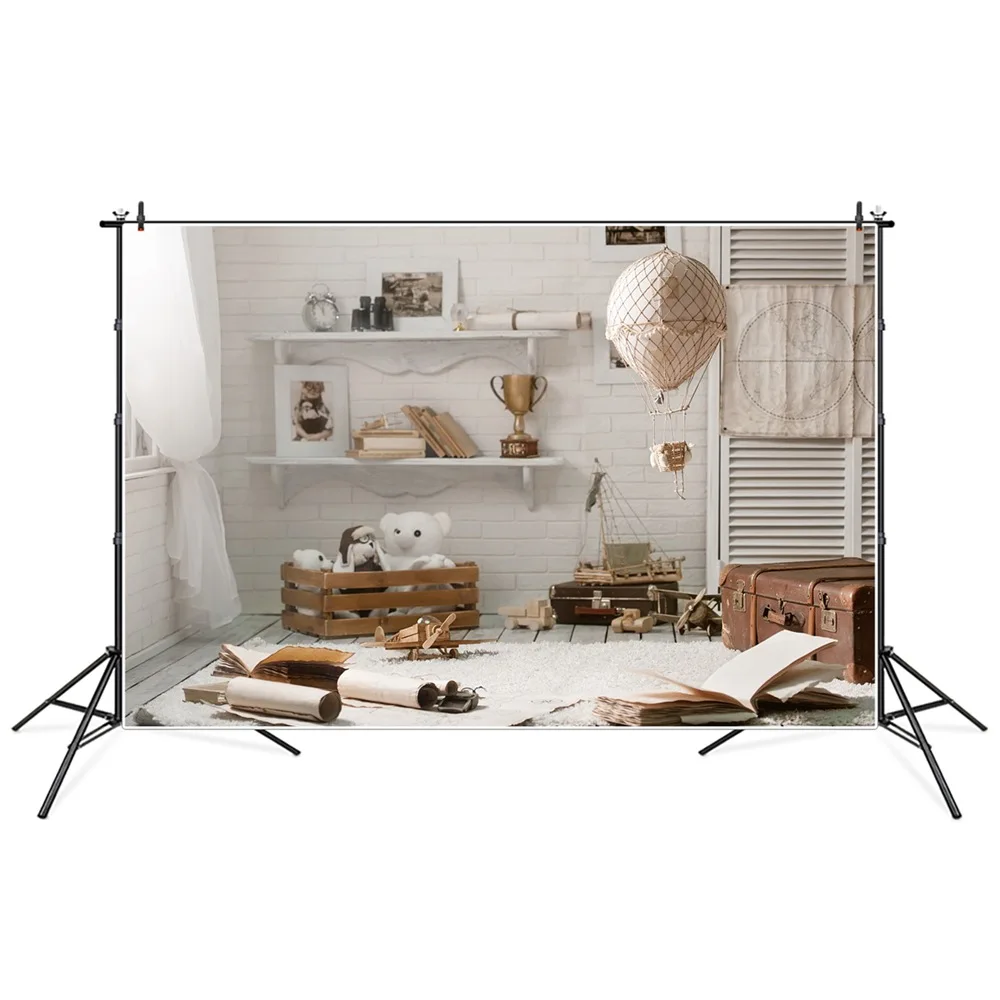 Indoor-Empty-Room-Backdrops-Retro-White-Desk-Wooden-Floor-Children-Kids ...