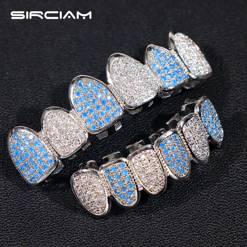 Iced-Out-Bling-Tapas-de-Grillz-de-dientes-azules-de-circ-n-completo ...