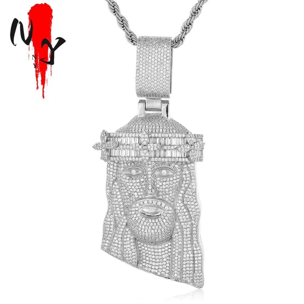 Collar-con-colgante-de-cabeza-de-Jes-s-para-hombres-y-mujeres-joyer-a ...