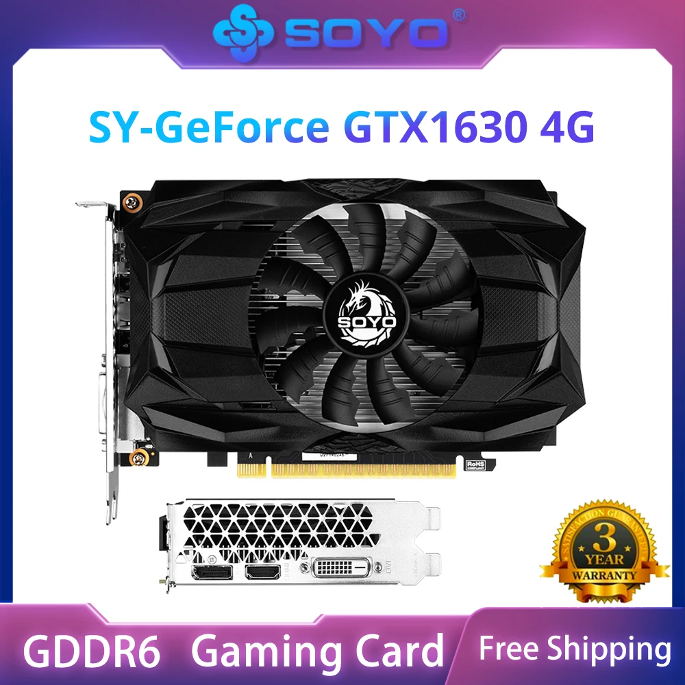 Soyo-nvidia-geforce-gtx1630-4g-placa-gr-fica-do-jogo-placa-de-v-deo-mem ...