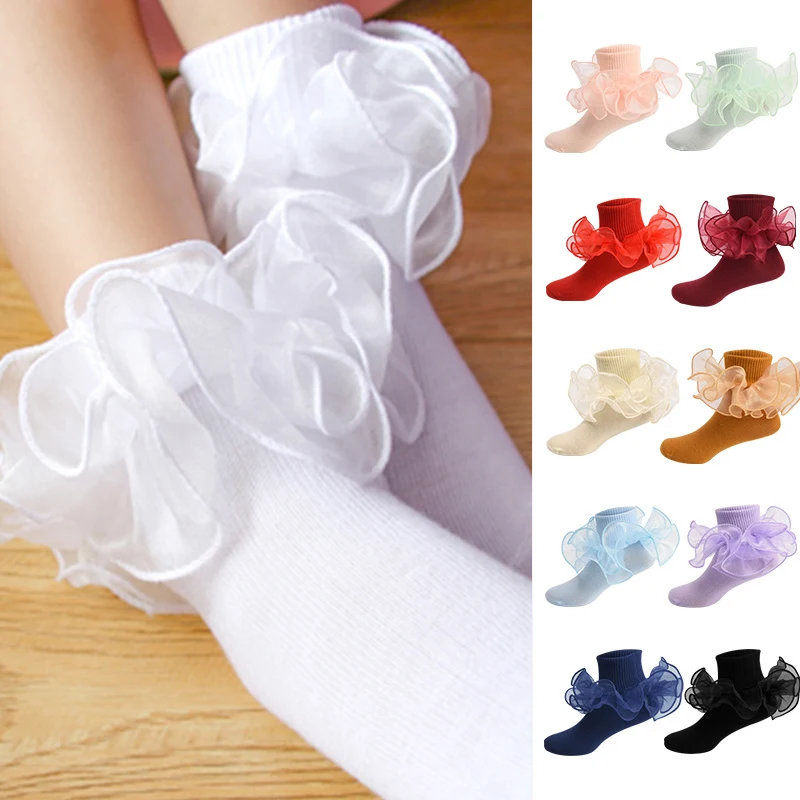 Calcetines-de-princesa-con-volantes-para-ni-a-calcet-n-con-encaje-suave ...