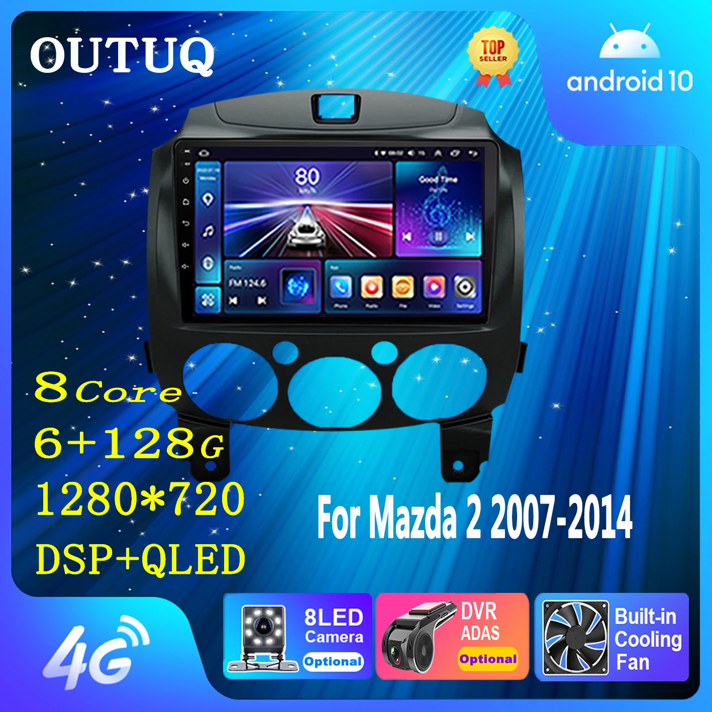 Car-Multimedia-Player-2Din-for-Mazda2-2007-2014-4G-Android-10-Car ...