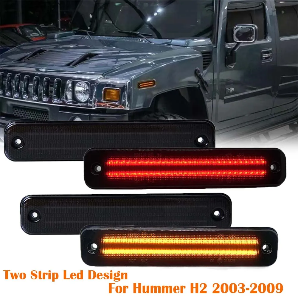 2-4pc-LED-Warning-Strobe-Light-For-2004-2005-Hummer-H2-2003-2009-Front ...