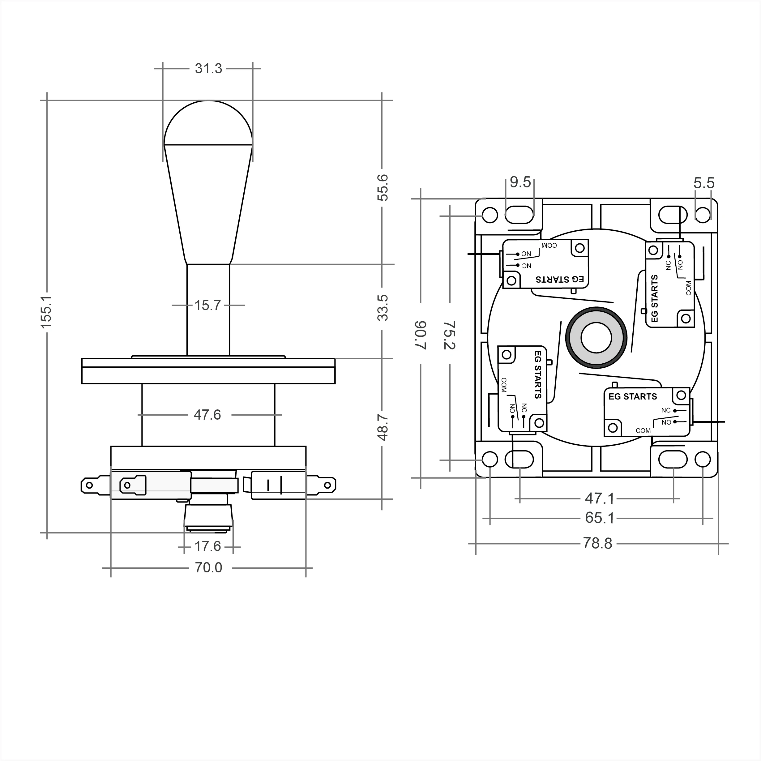 Arcade Joystick Dimensions
