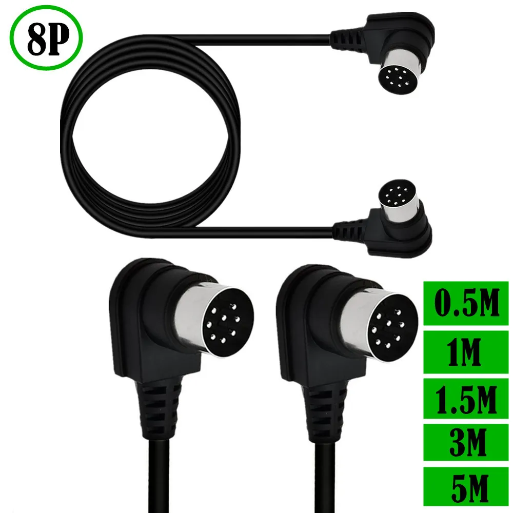 Double-bend-90-bend-8-core-shielded-large-DIN-8pin-male-speaker-audio ...