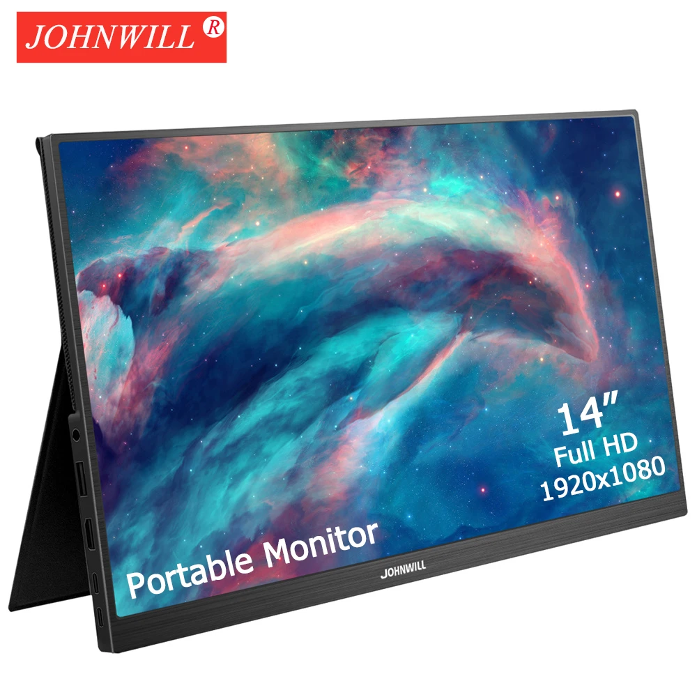 JW14 Ultrathin 14 Polegada Monitor Portátil 1080P Display USB Tipo C ...
