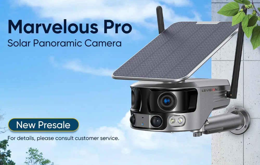 LS VISION Panoramic 180 View 4K Solar Security Cameras Solar Security ...