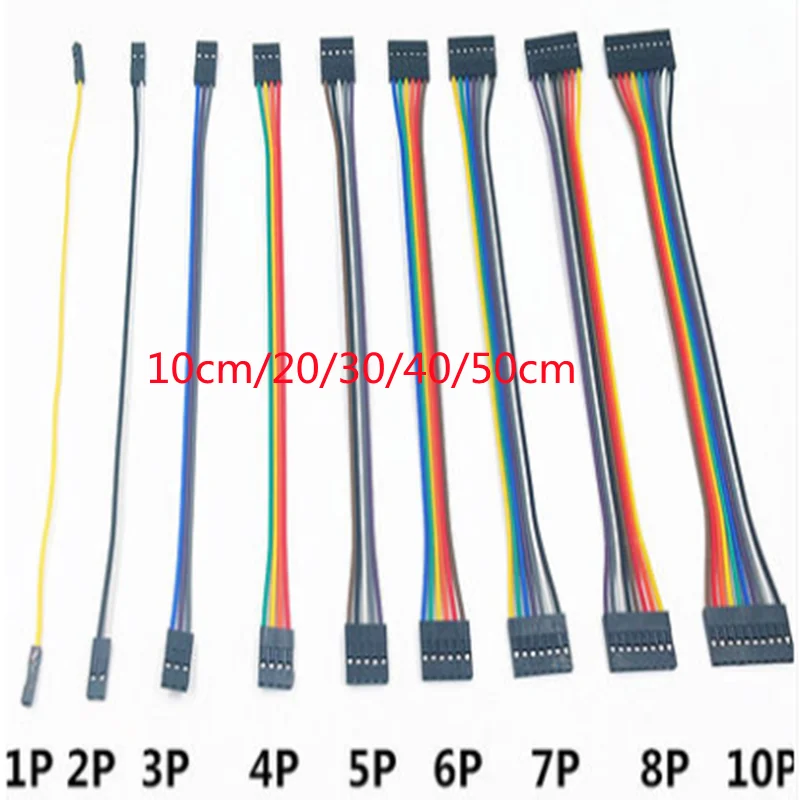 10PCS 2.54MM 2.54 Wire Dupont Line female to female 1P2 3 4 5 6 7 8 9 ...