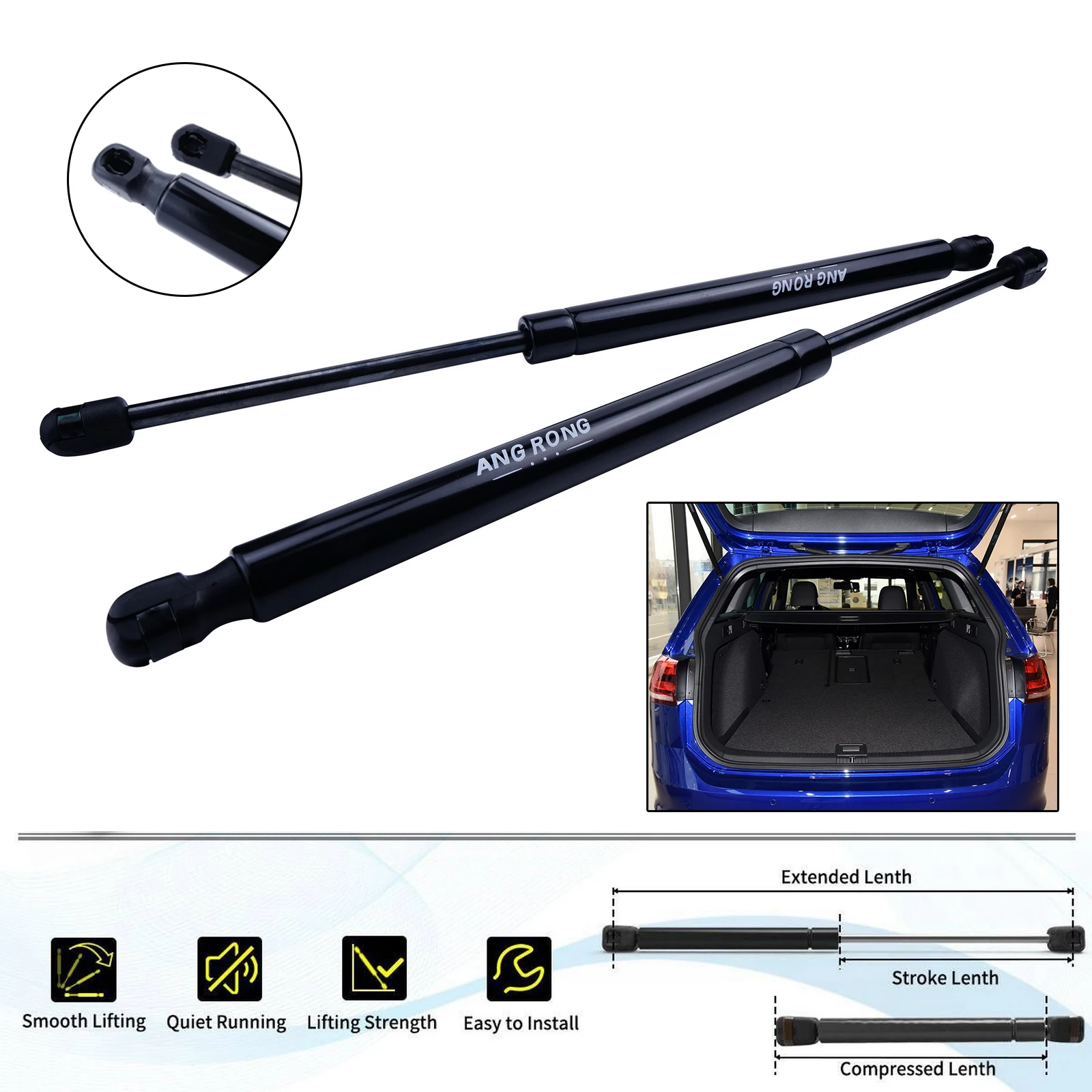 2x VW Golf MK6 Hatchback 2008-2013 Rear Tailgate Boot Trunk Gas Struts ...